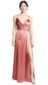 jill jill stuart women's satin wrap slip dress, rosewood, 8