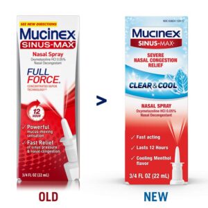 Mucinex Sinus-Max Nasal Spray Clear & Cool, 0.75 oz (Pack of 5) Packaging May Vary