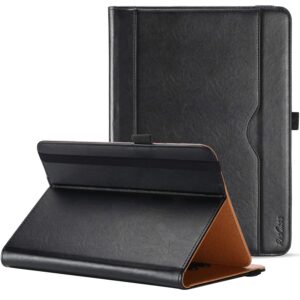 procase universal tablet case 9"-10.1" inch, stand folio tablet case protective cover for 9" 9.7" 10" 10.1" touchscreen tablet with multiple viewing angles and pen holder -black