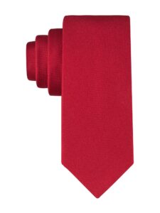 calvin klein men's silver spun solid tie, red, regular