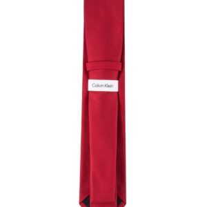 Calvin Klein Men's Silver Spun Solid Tie, Red, Regular