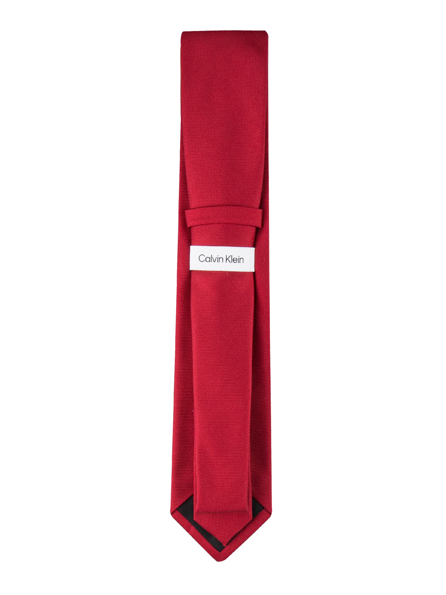 Calvin Klein Men's Silver Spun Solid Tie, Red, Regular