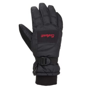 carhartt women's waterproof glove, black, medium