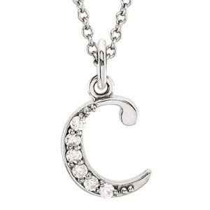 dazzlingrock collection 0.05 carat (ctw) 14k diamond lowercase letter 'c' initial pendant for mother's day, white gold