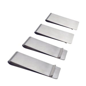 stainless steel money clip, sourceton 4 pack slim wallet, credit card holder, minimalist wallet - silver