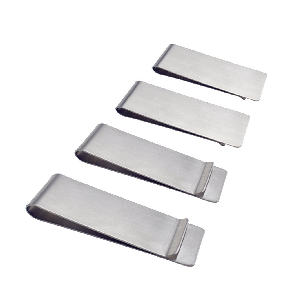 Stainless Steel Money Clip, SourceTon 4 Pack Slim Wallet, Credit Card Holder, Minimalist Wallet - Silver