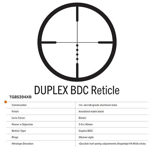 TRUGLO BUCKLINE Hunting Rifle Scope, 3-9 x 40mm, Duplex BDC Reticle