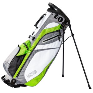 izzo golf lite grey/lime/white walking ultra light perfect with dual straps for easy to carry golf bag