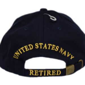 MWS U.S Navy Retired Proudly Served Navy Blue Embroidered Cap Hat