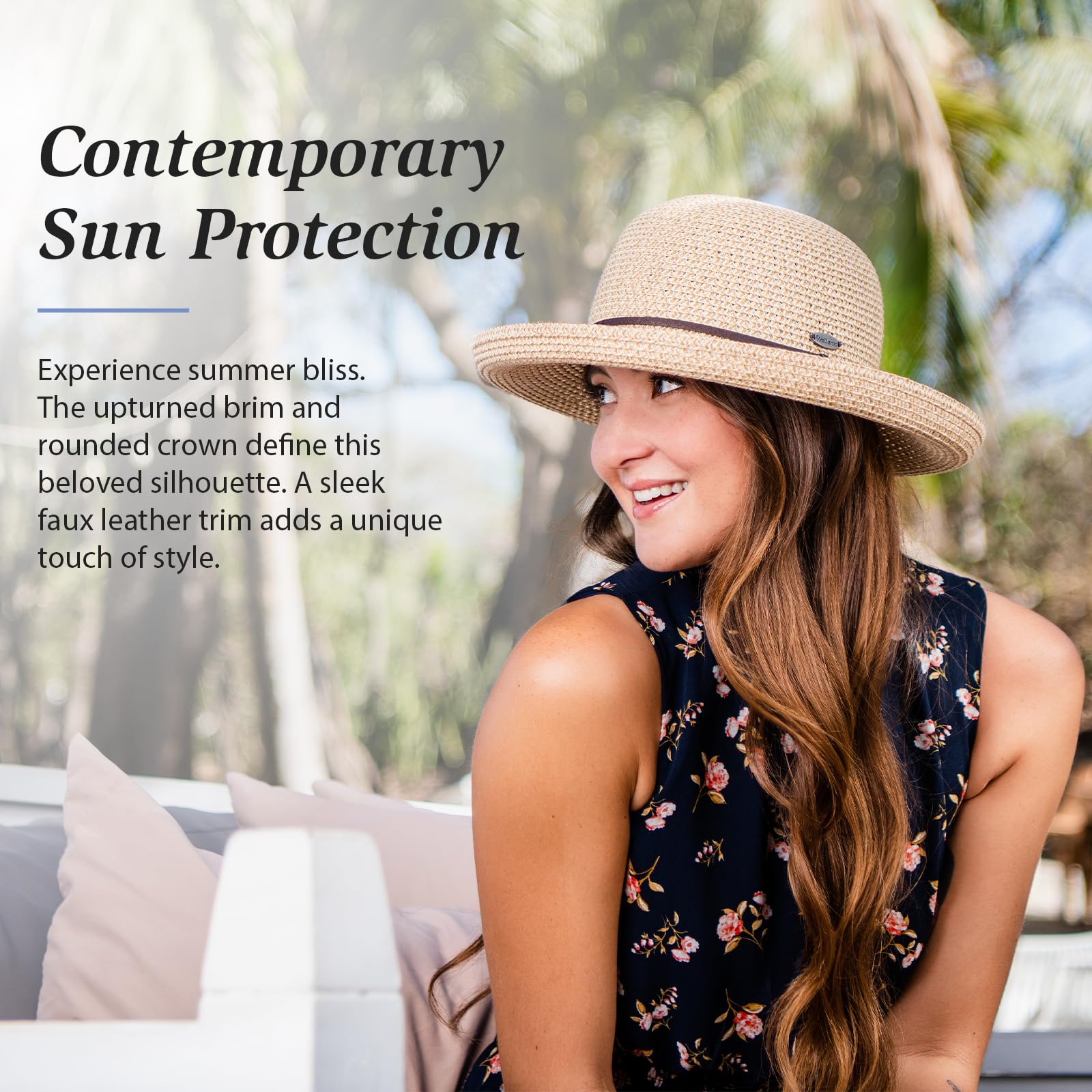 Wallaroo Hat Company – Women’s Amelia Sun Hat – UPF 50+ Sun Protection, Packable, and Adjustable Sizing for Medium Crown Sizes – Elegant Hat Sun-Smart Hat for Parties and Outdoor Events (Natural)