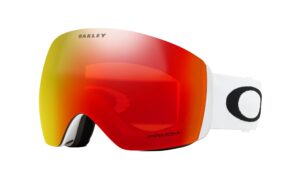 oakley flight deck l prizm snow goggles matte white with prizm torch lens + case