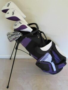 ladies complete golf club set - driver, fairway wood, hybrid, irons, putter, clubs and stand bag right hand