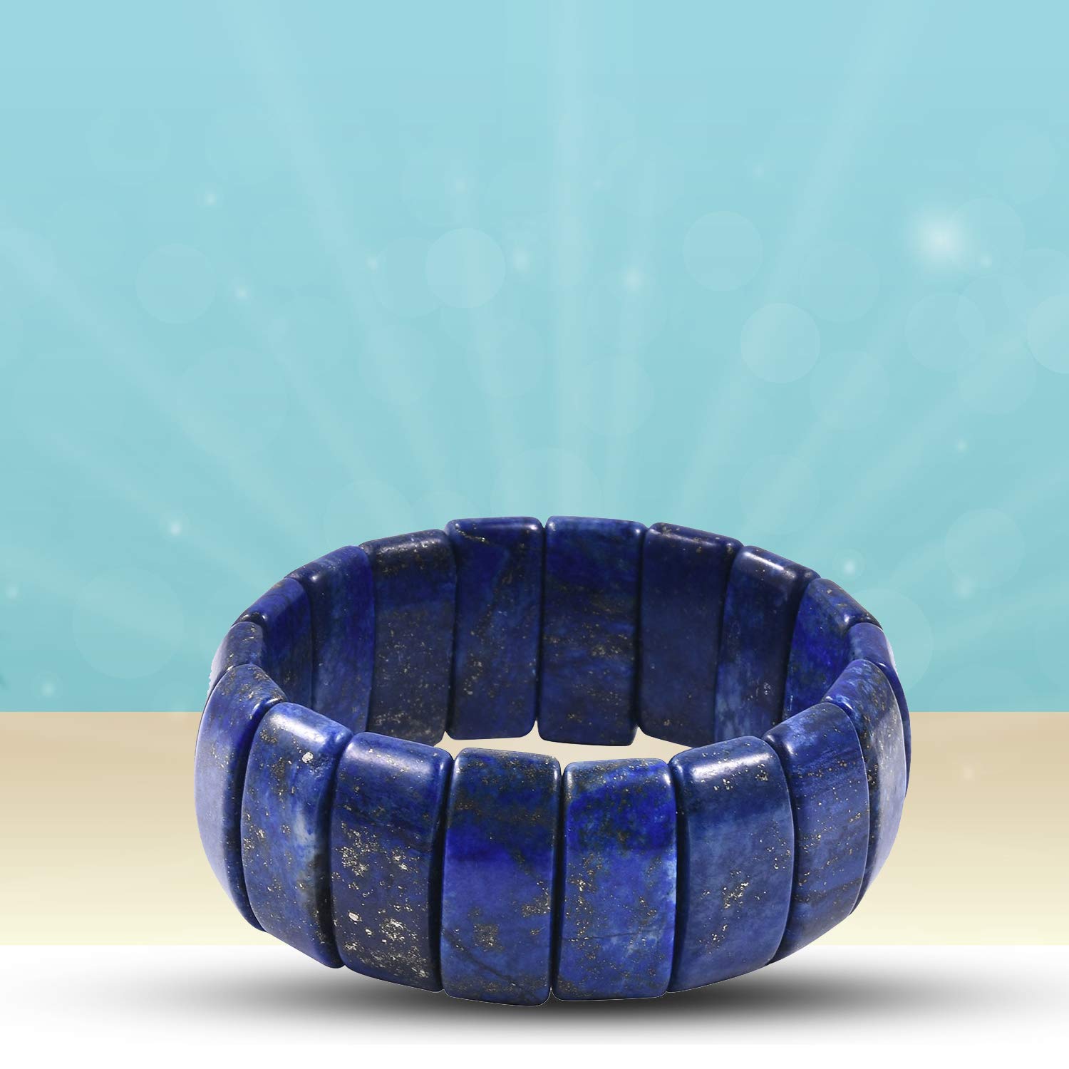 Shop LC Crystal Gemstone Bracelet - Lapis Lazuli Jewelry for Anxiety & Stress - Chakra Healing Stone Bracelets for Women & Men Jewelry Birthday Gifts for Women