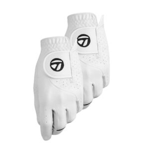 taylormade stratus tech glove 2-pack (white, left hand, medium), white(medium, worn on left hand)