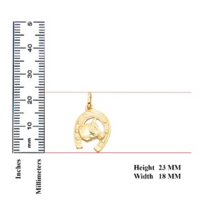 14K Yellow Gold Lucky Horseshoe Pendant