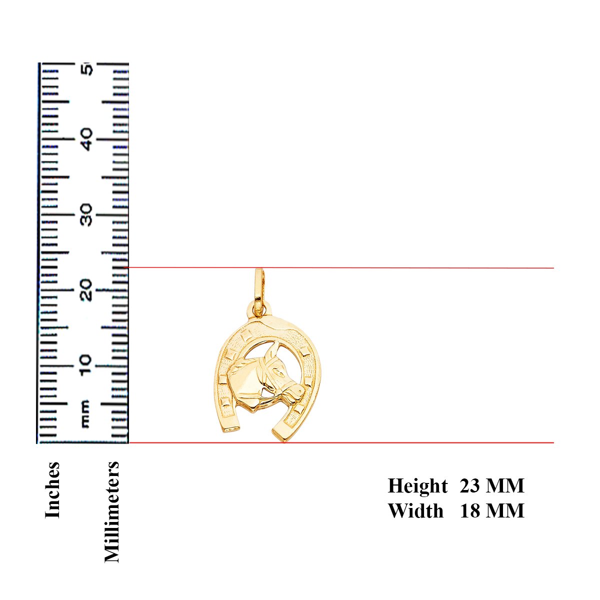 14K Yellow Gold Lucky Horseshoe Pendant