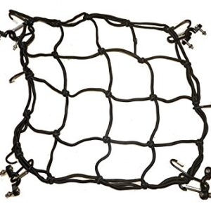 Premium Kayak Deck Cargo Net Kayak Cargo Bungee Net Hitch Mount Cargo Carrier （30 CM x 30 CM）- thick Cord - 6 Hooks - 4 pad eyes （Includes screws and nuts）- 4 Carabiner