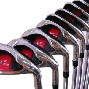 Extreme X5 Wide Sole iBRID Iron Set Senior Men's Complete 8-Piece Iron Set (4-SW) Right Handed Senior Flex A Flex Club with Premium Men's Arthritic Grip