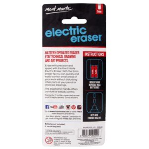 Mont Marte Electric Eraser, includes 30 Eraser Refills. Suitable for use with Graphite Pencils and Color Pencils.