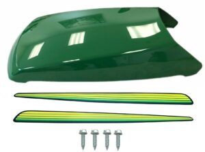 new kumar bros usa upper hood with lh & rh decal set compatible with johndeere lt133 lt155 lt166 ltr155 ltr166