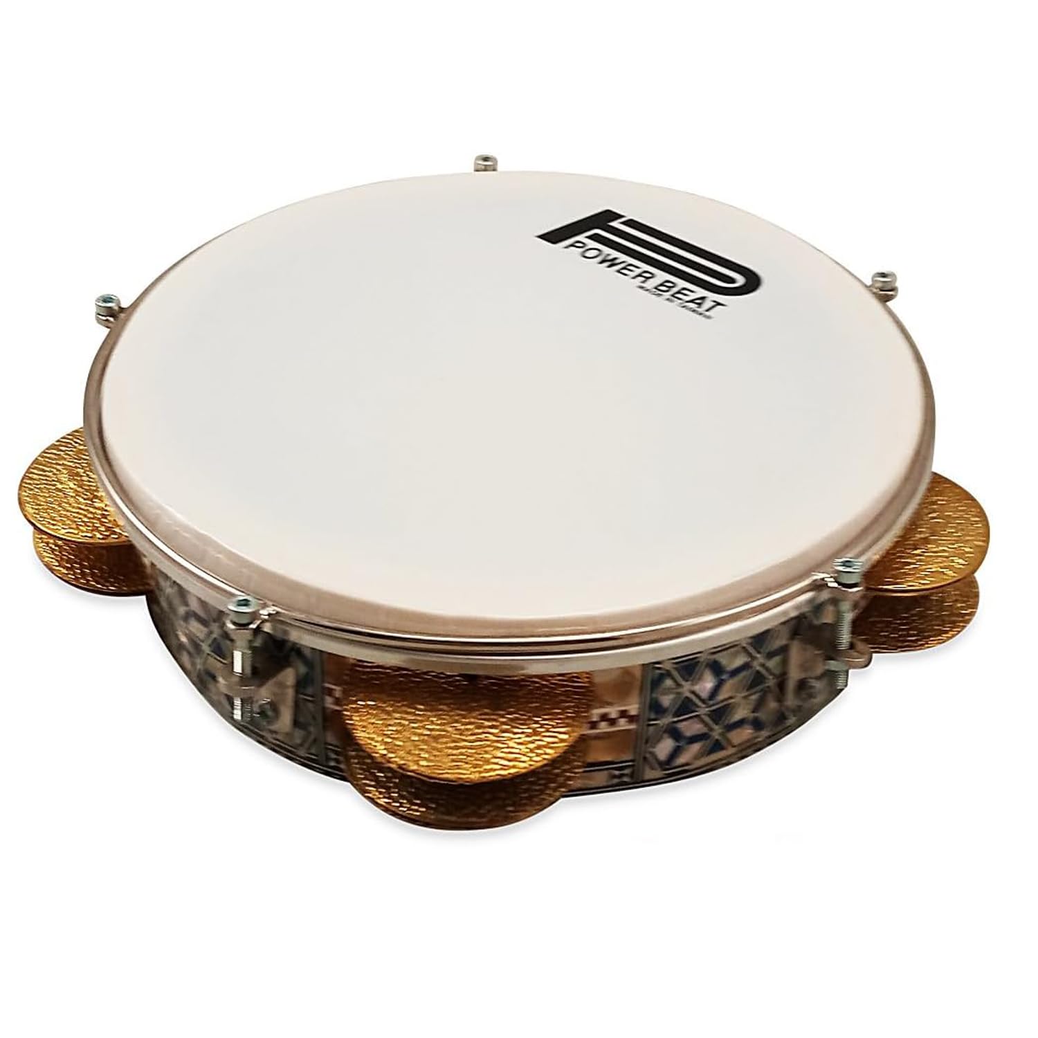 Pro Riq Tambourine Mosaic "Blue Ocean" GAWHARET EL FAN Drum #RE-700