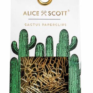 Alice Scott - Cactus Paper Clips (Pack of 15), Gold