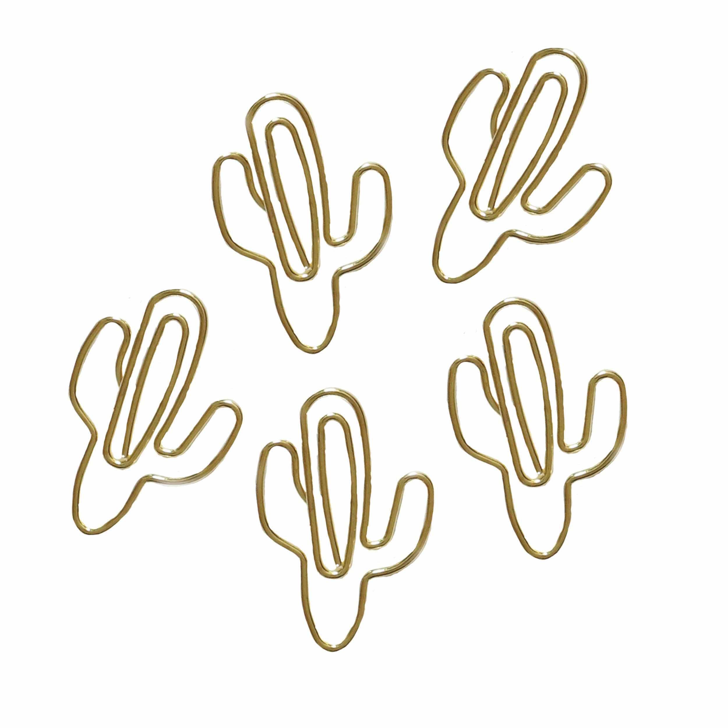 Alice Scott - Cactus Paper Clips (Pack of 15), Gold