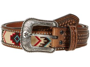 ariat men's arrow billet ribbon center belt, multi/color, 46