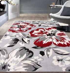 rugshop modern floral area rugs 3'1" x 5' red