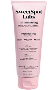 sweetspot labs ph balanced wash for sensitive skin, sulfate free, clean, gynecologist tested & approved, unscented body wash, 8 oz