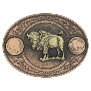 montana silversmiths southwest collection made in the usa buckle (copper buffalo indian head nickel)