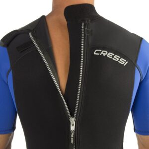 Cressi Men's Tahiti 2.5mm Shorty Suit with Wetsuit Hanger, Black/Blue, Large/4