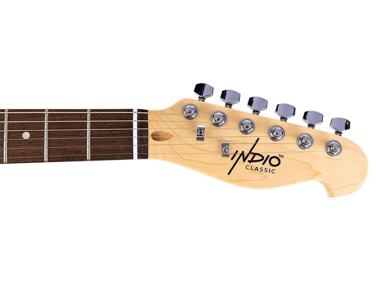 Monoprice Indio Series 6 String Basswood-Body Electric Guitar, Ambidextrous, Blonde (610261)