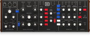 behringer model d legendary analogue synthesizer with 3 vcos/ladder filters/lfo and euro rack format