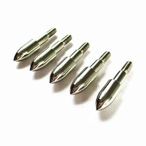 zhantyi id 0.246”/6.2mm screw-in archery field points 100 grain stainless steel arrow tips targeting hunting broadheads (12pcs)