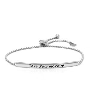 acjna 925 sterling silver bracelet for women engraved love you more inspirational jewelry gift for teens