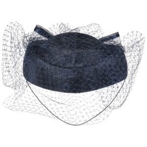 mcburn sinamay pillbox hat with veil women navy one size