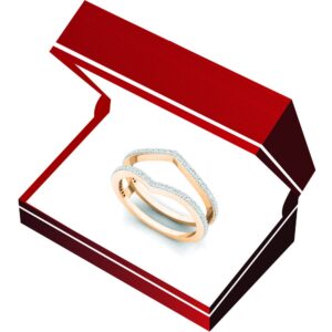 Dazzlingrock Collection 0.40 Carat (ctw) 18K Round Diamond Wedding Band Enhancer Guard Double Ring, Rose Gold, Size 5.5