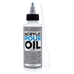 impresa acrylic pouring oil - 100% silicone - ideal silicone lubricant for art applications - large 4 ounces (includes pipette) - made in the usa