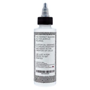 IMPRESA Acrylic Pouring Oil - 100% Silicone - Ideal Silicone Lubricant for Art Applications - Large 4 Ounces (includes Pipette) - Made in The USA