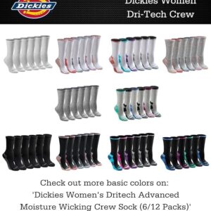 Dickies Women's Dri-tech Moisture Control Crew Socks Multipack, Stripe (6 Pairs), Medium