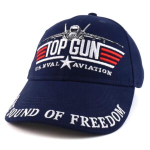 armycrew us navy top gun military aviation embroidered adjustable baseball cap - navy