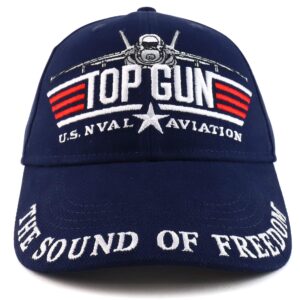 Armycrew US Navy Top Gun Military Aviation Embroidered Adjustable Baseball Cap - Navy