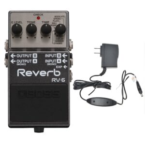 boss rv-6 digital reverb bundle w/boss psa-120s2 power supply