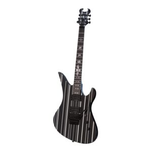 schecter 6 string solid-body electric guitar, gloss black (1739)