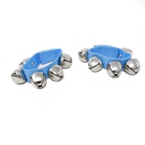 yueton 1 pair 5 pieces 3/4 inch jingle bell rhythm band wrist bells jingle bells musical rhythm toys