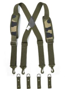 melotough tactical duty belt suspenders police suspenders law enforcement for duty battle belt suspenders with padded adjustable tool belt suspenders camo green