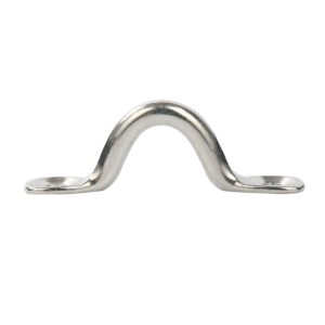 Amarine Made Pack of 6 Stainless Steel Bimini Boat Top PAD Eye, Eye Straps, Tie Down, Kayak Deck Loops, Tie Down Anchor Point, footman's Loop for Kayak Canoe Rigging