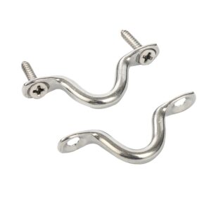 Amarine Made Pack of 6 Stainless Steel Bimini Boat Top PAD Eye, Eye Straps, Tie Down, Kayak Deck Loops, Tie Down Anchor Point, footman's Loop for Kayak Canoe Rigging