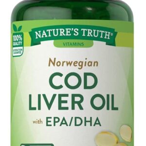 Nature's Truth Norwegian Cod Liver Oil Dietary Supplement - 100 Softgels, Pack of 6